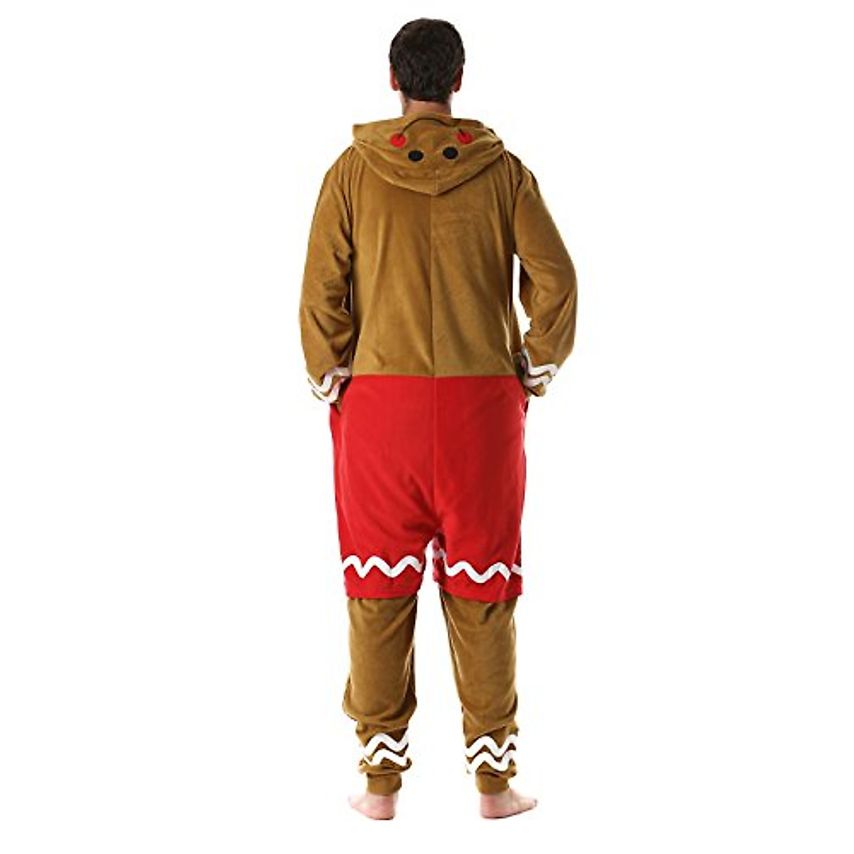 #FollowMe 6446-S Men's Adult Onesie/Mens Pajamas, Gingerbread Man, Small