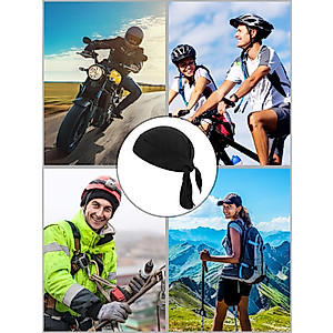 6 Pieces Sweat Wicking Beanie Cap Helmet Liner Skull Cap Breathable Cycling Head Wrap for Women Men Outdoor Activities (Black)