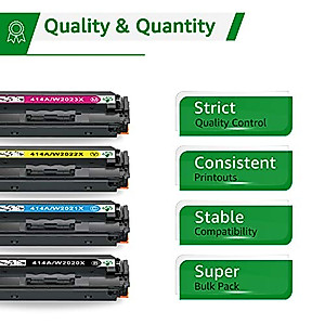 GREENSKY Compatible Toner Cartridge Replacement for HP 414X W2020X W2021X W2022X 414A for Color Laserjet Pro MFP M479fdw M479fdn M454dw M454dn M479 Printer Ink (Black Cyan Yellow Magenta)