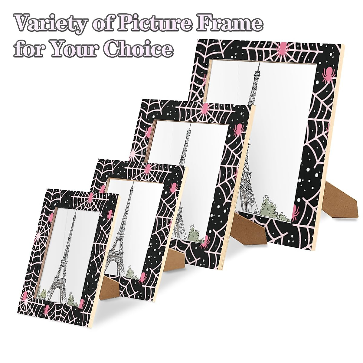 POFATO Red Spider Web 8x10 Picture Frame Wood Photo Frame for Tabletop Display Wall Mount Picture Frame Display 8 x 10 Inch Photo Wall Decor Home Gift Frames