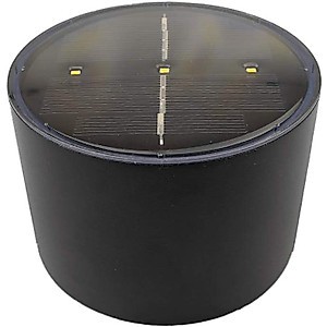 Outdoor Solar Lights Up Down Dusk to Dawn Solar Lighting Cylinder Décor Fence Solar Lights Waterproof Sconce Mood Light Ambient Wall Lights LED Yard Lights for Patio Porch Deck, Black, SL10-48CW