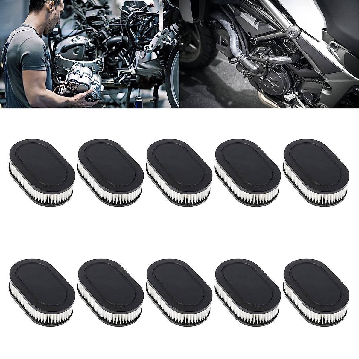 YS0911 Air Filter Replacement Lawn Mower Filters For 798452 593260 798339 Air Cleaner Lawn Mower Filters 10-piece Set Air Filters Replacement For & 593260/798339/798452