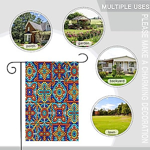 Double-sided garden flag Mexican Talavera Ceramic Tile Pattern Ethnic Folk Outdoor Flag Garden Flag Yard Outdoor Decoration （12×18in）.