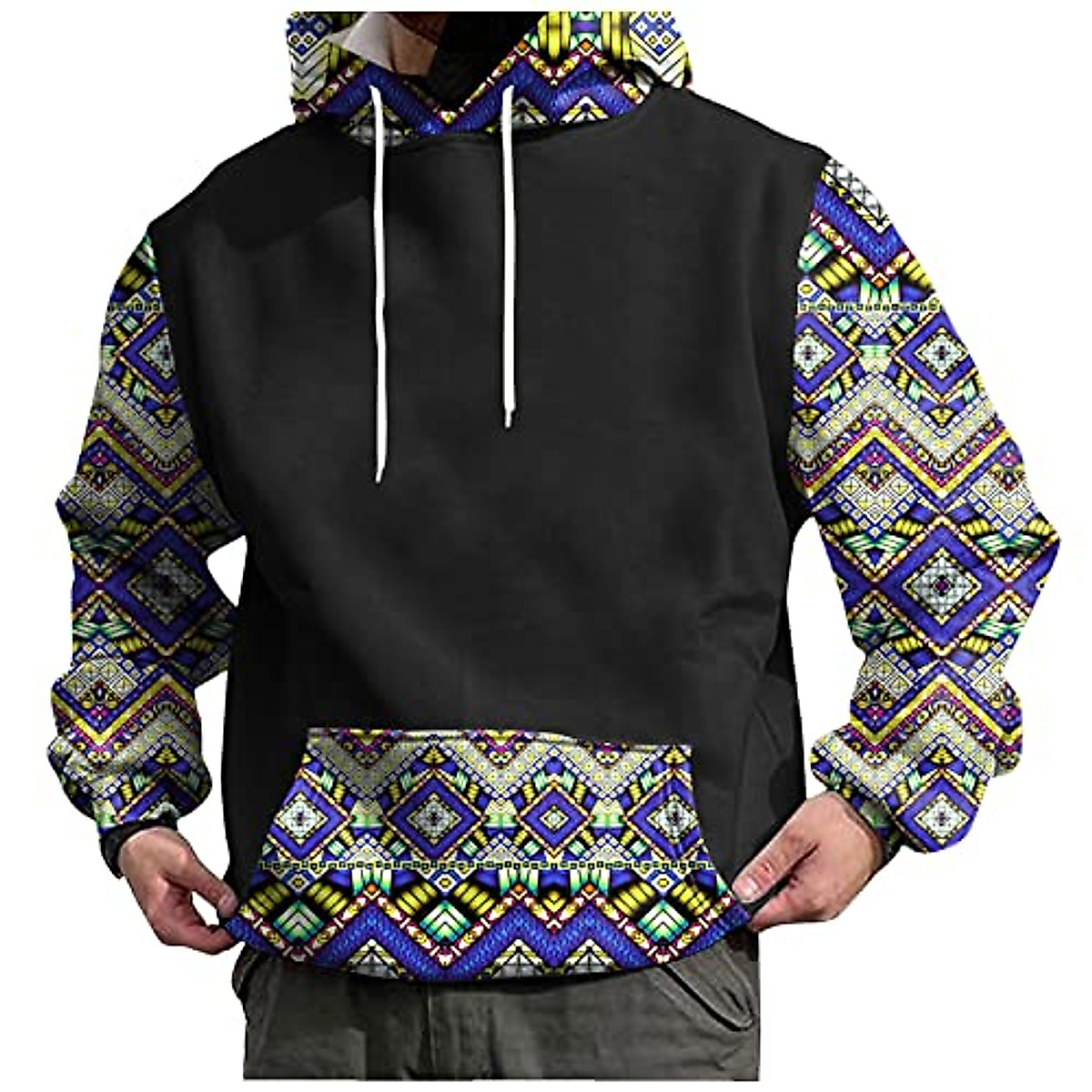 Skull Hoodie Men's Sweat-Shirts Trendy Hoodie Men Black Crew Neck Men's Sweatshirt College Hoodies Blank Hoodie Crew Neck Sweater For Men Quarter Fall Pullover Men Athletic Black M