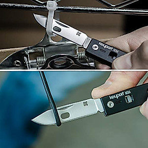 Keyport NEBA Knife - Keychain Knife with Removable Pocket Clip | Small EDC Utility Knife for Men & Women | Premium Keychain Pen Knife | Folding Multitool Knife for Pivot Key Organizer