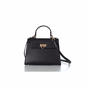 Layla Women’s Top-Handle Handbags – Luxury Crossbody Purse Shoulder Bag for Women – Leather Handbag, Detachable Strap(Black)