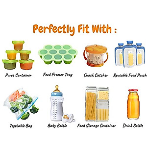 Baby Daycare Labels, Removable Write-On Date Labels for OXO Tot Baby Blocks Food Storage Containers, Trays, Jars, Freezer & Dishwasher Friendly, for Infants & Babies