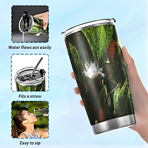 Yasala Tumbler Axolotl Natural Tropical Insulated Coffee Cup Beverage Container Office Travel Mug with Straw and Lid 20oz Back to School Gift