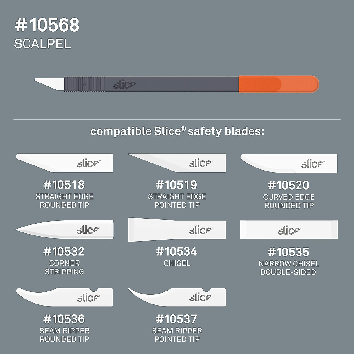 Slice Scalpel, 1 Pack, Black with Orange