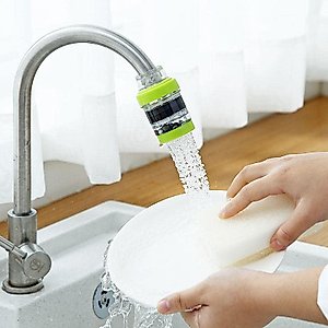 Kitchen Water Filter, Faucet Sprayer, 360 Rotating Faucet Water Filter, Splash Shower Tap Water Spray Water Saver, Telescopic Water-Saving Nozzle with Filter Faucet Fits Standard Faucets (Light Green)