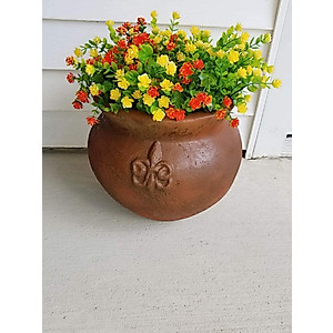 4 Bundles Artificial Flowers Outdoor Decoration UV Resistant Plants Plastic Fake Window Box Home Garden Office Wedding Decor