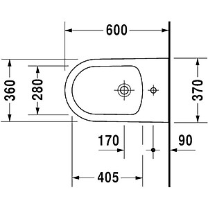 Duravit 2289100000 Duravit 2289100000 ME By Starck Floor Mounted Ceramic Bidet - Less Faucet