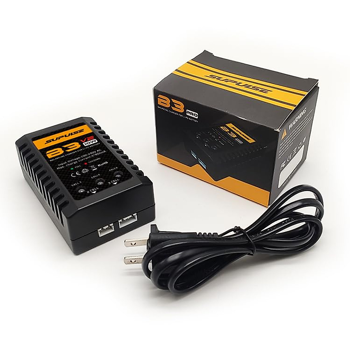 SUPULSE LiPo Battery Charger 2S-3S RC Balance Charger AC 7.4-11.1V 10W Upgrade Version Compact Lipo Charger RC Car Charger for XHR Plug Battery(B3V2)