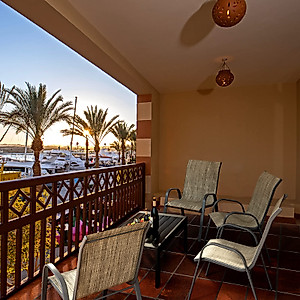 UDPATIO Patio Dining Chairs Set of 4, Outdoor Furniture Chairs, Breathable Seat Fabric and Alloy Steel Frame for Backyard, Porch, Garden, Poolside (Brown)