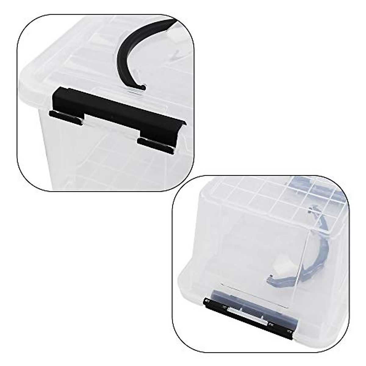Obstnny 6 Quart Stackable Clear Plastic Storage Bins with Lids, Multi-purpose Organizing Boxes, 2 Packs