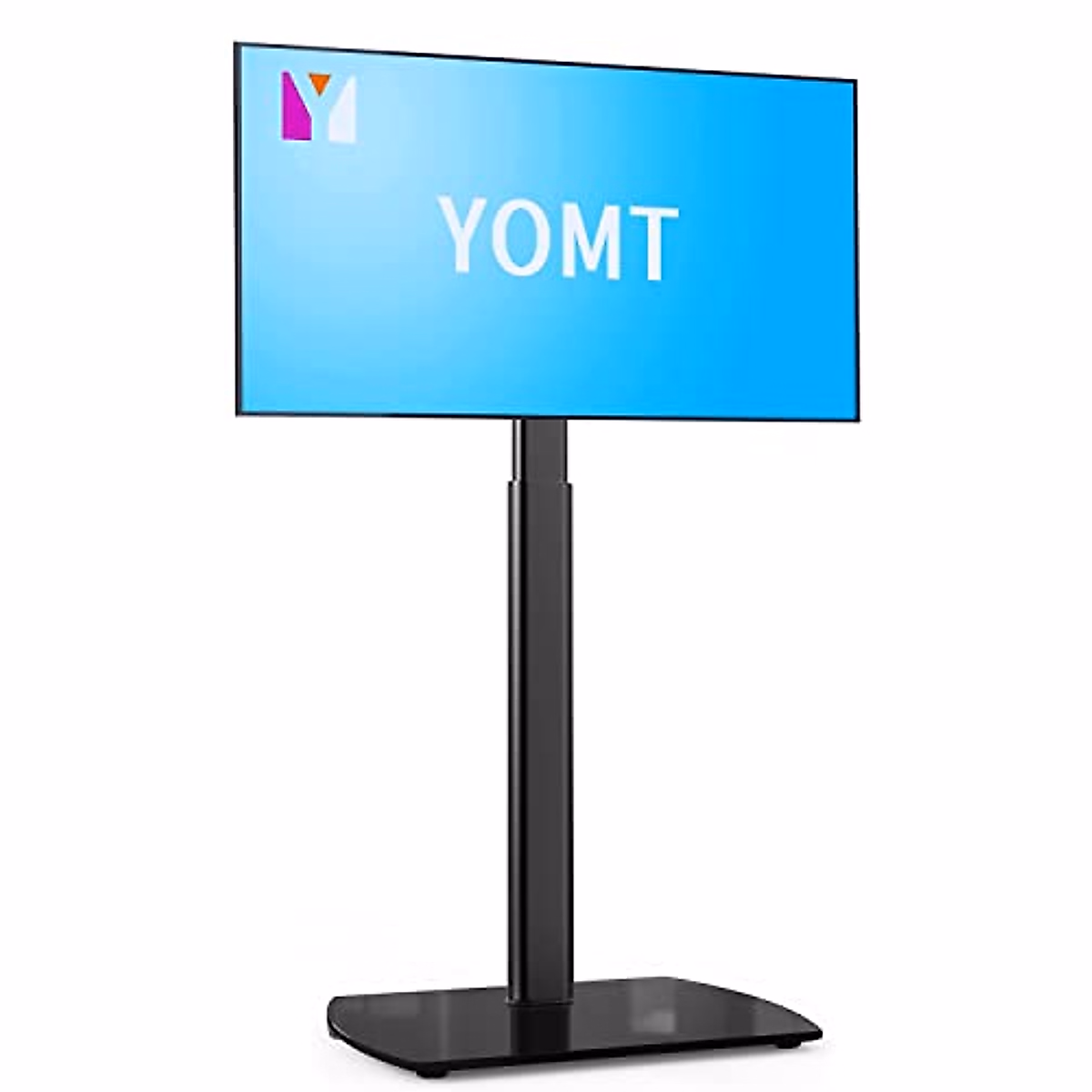YOMT Universal Floor TV Stand with Mount Swivel and Height Adjustable TV Stand for Most 27 to 65 inch LCD LED OLED TVs,Space Saving No Drill Corner TV Stand Mount for Bedroom Living Room,Black