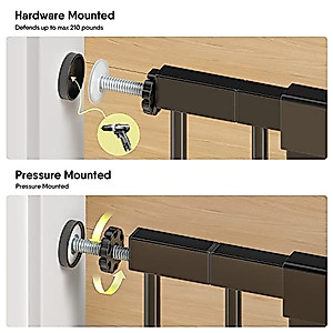 BabyBond 27-43" Easy Install Baby Gate for Stairs, Extra Wide Baby Gates for Doorway, Auto Close Safety Dog Gate, with Extenders and Pressure/Hardware Mounting Kit, Black1