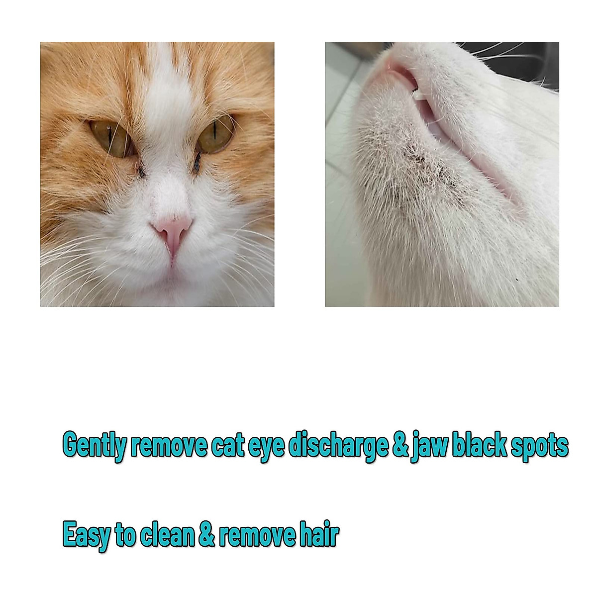 Emmeliestella Cat Head Brush, Cat acne Cleaner, Silicone bristles, not hurt the facial skin, Gently remove cat eye discharge & jaw black spots, Easy to handle & clean & remove hair, 2PCS