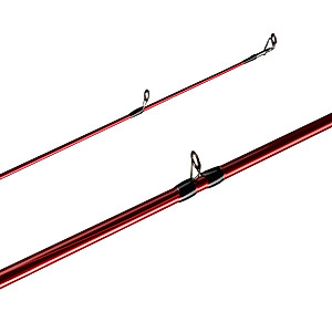 Berkley 6’6” Cherrywood HD Casting Rod, One Piece Spinning Rod, 8-17lb Line Rating, Medium Rod Power, Fast Action, 1/4-3/4 oz. Lure Rating, Red
