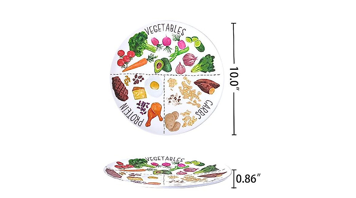 Viynran 10" Portion Control Plate for Healthy Eating