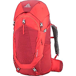Gregory Mountain Products Wander 50 Liter Kid's Overnight Hiking Backpack, Fiery Red, one size