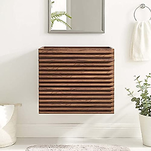 Modway Render 24" Wall-Mount Bathroom Vanity Cabinet in Walnut - Sink Basin Not Included