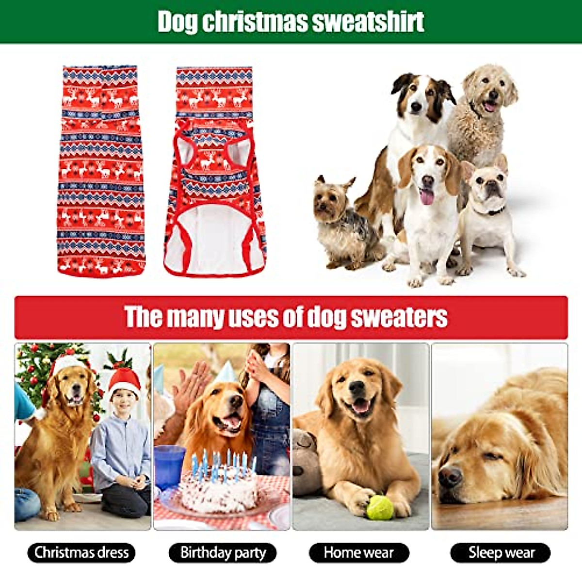 Dog Sweater Pullover Cold Weather Vest for Dogs Dog Sweatshirt Dog Jacket for Indoor and Outdoor Use