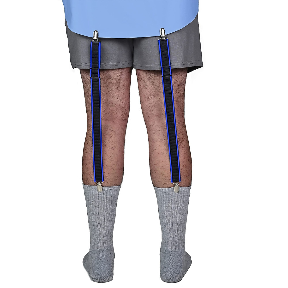 World's Best Shirt Stays for Men Police and Military-Heavy Duty-Made in USA (Original Style)(Back the Blue LEO Edition) 1 Pair of Shirt Keepers/Garter