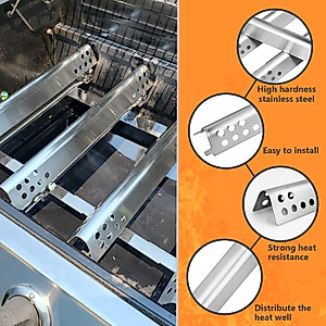 Hisencn Grill Replacement Parts for Charbroil Tru Infrared 463242515 463242516 463243016 463367016 466242515 Grill Burner, Heat Plate Shield, Cooking Grates, G466-2500-W1, G466-0024-W1,G474-0017-W1