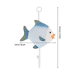 Heavy Duty Hangers 3pcs Decorative Hanging Hooks Conch Fish Shaped Wall Hooks Coat Key Towel Hooks Wall Hangers Mediterranean Beach Nautical Home Decoration Ornaments Shower Curtain Hooks