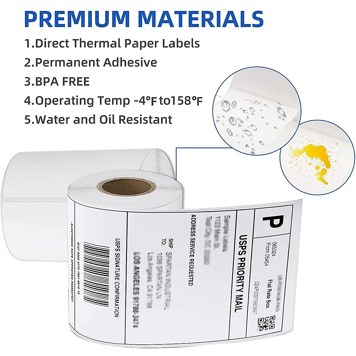 AKOGIRSE 4 Rolls 4x6 Direct Thermal Shipping Labels, 12 Rolls 2.25"x1.25" Multipurpose Barcode/FNSKU/UPC/FBA Direct Thermal Label, Water & Grease Resistant, Ultra Strong Adhesive, Perforated, BPA Free