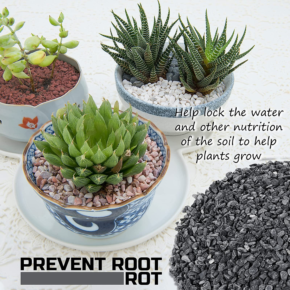 2 lb. Pebbles for Plants, Drainage Rocks for Potted Plants, Terrarium Succulent Bonsai Cactus Rocks Stones | Aquarium Pebbles for Fish Tank