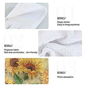 Giwawa You are My Sunshine Sunflower Kitchen Hand Towel 2 Pcs Sunflower Floral Dish Towels Absorbent Yellow Sunflowers Hanging Tie Towels Fast Drying Sunflower Towel for Bathroom 12x17in Clearance