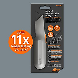 Slice Metal-Handle, 1 Utility Knife, Manual Blade Stays in Position