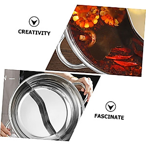 LABRIMP Stainless Steel Mandarin Duck Pot Hotpot Divider Salad Serving Pot Guitar Tremolo Springs Divided Hotpot Pan Korean Pots for Cooking Hotpot Pot Hot Pot Soup Base Monitor China