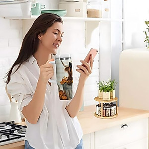 RPLIFE Highland Cow Sitting in Old Silver Stainless Steel Coffee Mug, Insulated Cup with Straw, Tumbler for Men