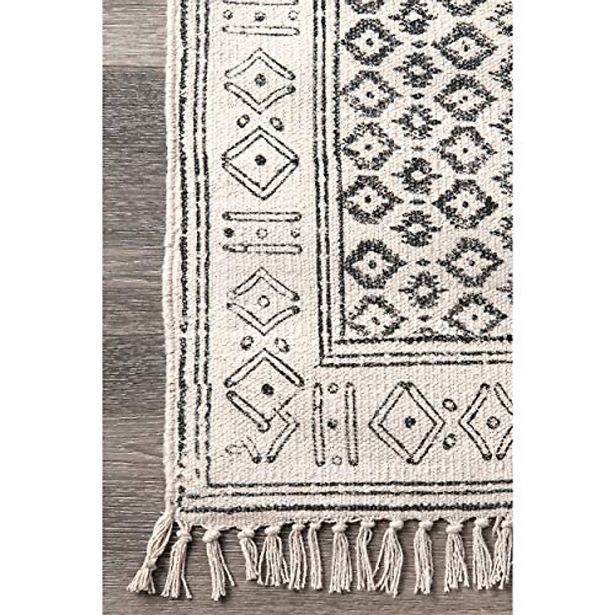nuLOOM Striped Flatweave Native Area Rug, 5' x 8', Grey