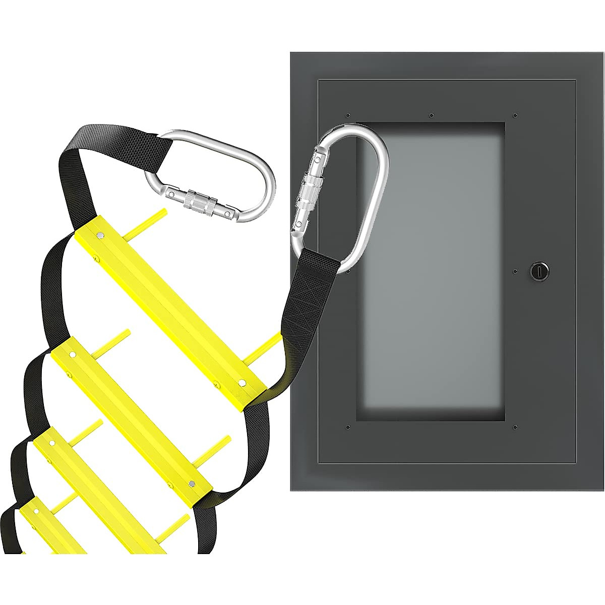 Fire Emergency Set !3ft Ladder + Fire Blanket for Home - Rescue Kit - Fire Escape