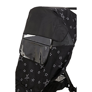 First Essentials Stroller Rain Cover Universal, Baby Travel Weather Shield, Windproof Waterproof, Protect from Dust Snow (Black)