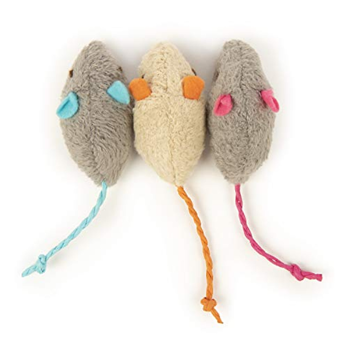 SmartyKat (3 Count) Skitter Critters Catnip Cat Toys - Gray/Cream, 3 Count