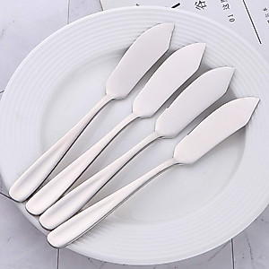 Butter Knives Set of 12 Cheese Spreaders BUY&USE 6.1-Inch 18/10 Stainless Steel Silver Kitchen Knives for Butter Sandwich Cheese, Mirror Polish