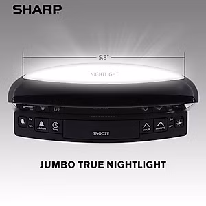 SHARP LED Digital Alarm Clock – Simple Operation - Easy to See Large Numbers, Built in Night Light, Loud Beep Alarm with Snooze, Bright Big Red Digit Display