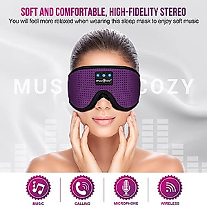 MUSICOZY Sleep Headphones Bluetooth Headband Breathable 3D Sleeping Headphones, Wireless Music Eye Mask Earbuds for Side Sleepers Women Office Air Travel Cool Tech Gadgets Unique Gifts, Pack of 2