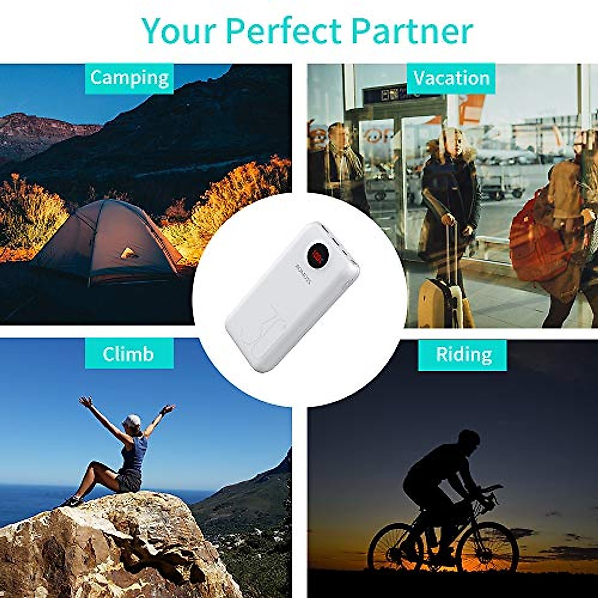 ROMOSS USB C Power Bank, 30000mAh PD Portable Phone Charger 18W 3 Outputs and 3 Inputs External Battery Packs with LED Display Compatible for iPhone 12, iPad Pro, Samsung S20 and More