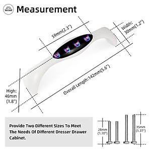 RODAILYCAY Cat 4 Packs Kitchen Drawer Pulls, Crystal Glass Cabinet Handles Pulls, Cupboard Door Knobs, Kitchen Hardware Pulls for Dresser Drawers