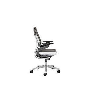 Steelcase Gesture Office Chair - Cogent: Connect Graphite Fabric, Shell Back, Light on Light Frame, Polished Aluminum Base
