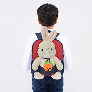 Voici et Voila Toddler Backpack Girls Sttuffed Animal Backpack Kids Preschool Backpack Kawaii Bunny Toys Preschool Cute Backpack Small Cartoon Bag for Kids 3-5 Years Old for Boys Girls