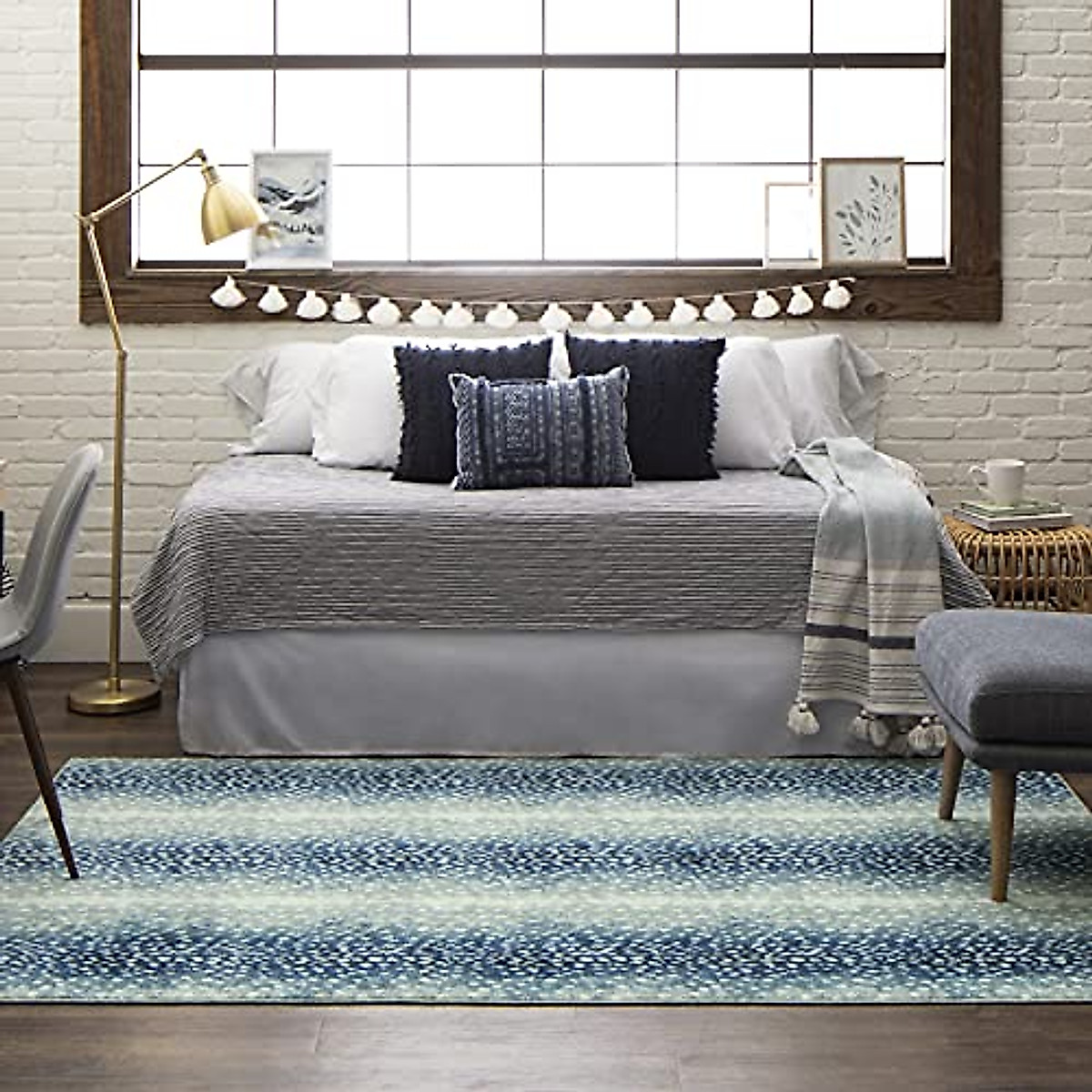 Mohawk Home Prismatic Antelope Skin Blue Animal Print (8' X 10') Area Rug