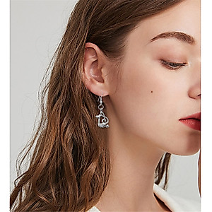 WUWEIJIAJIA 12 Pairs Lightweight Handmade Vintage Silver Music Note Dangle Drop Earrings Sets Musical Instrument Guitar Violin Earrings for Women Music Lover (Silver)