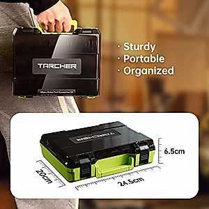 TARCHER Rotary Tool Accessories Kit 420pcs, 1/8", 3/32" and 1/16" Collets Shank Electric Grinder, Universal Fitment with Carrying Case for Cutting, Grinding, Sanding, Drilling, and Polishing